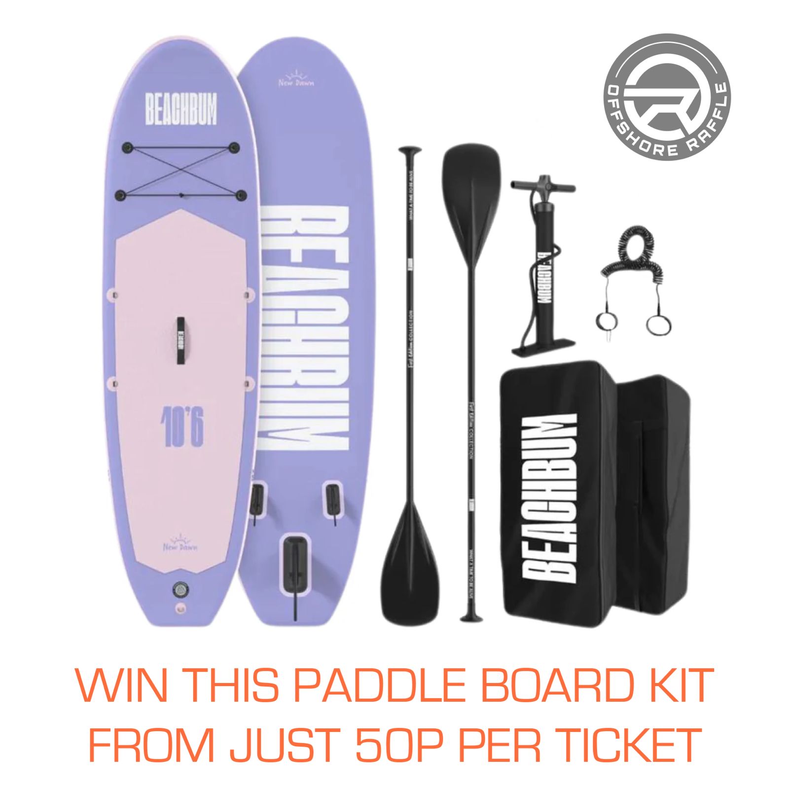 WIN A BEACH BUM PADDLE BOARD PACKAGE FOR 50p!!! – Offshore Raffle